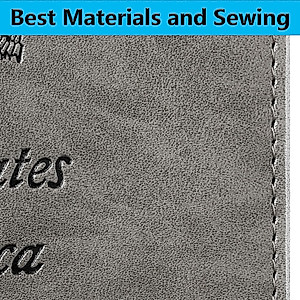 Passport Holder Cover Wallet Travel Essentials RFID Blocking Leather Card Case International Travel Must Haves Travel Accessories for Women Men(101#Coffee Grey)