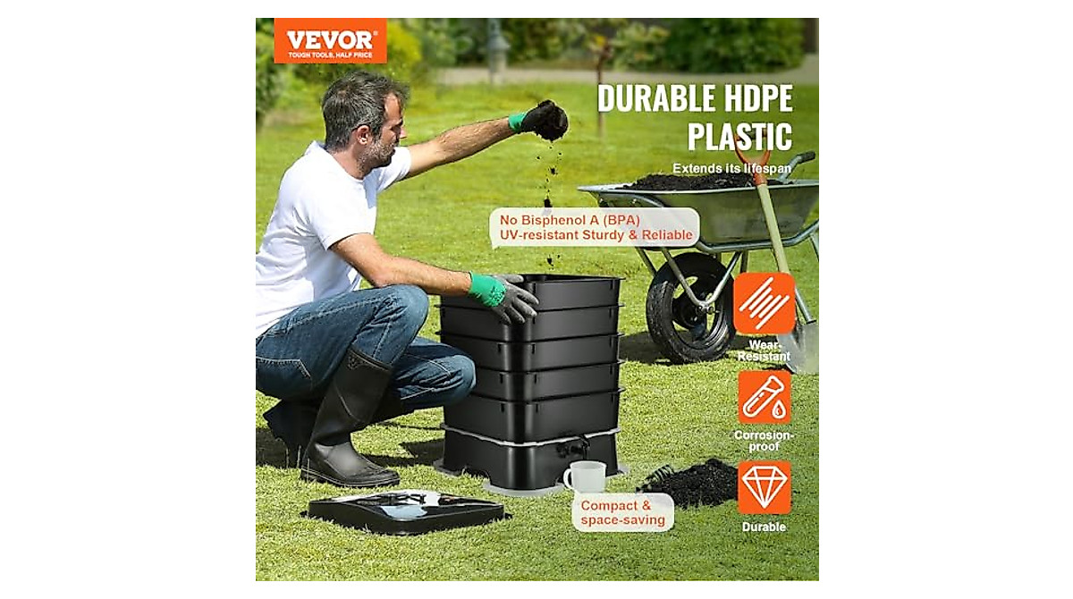 VEVOR 5-Tray Worm Composter for Sustainable Waste Recycling