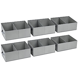 DIMJ Storage Cubes Closet Organizer - 6 Packs Trapezoid Storage Bins for Closet Shelves, Closet Storage Bins with Handles, Closet Organziers for Seasonal Clothing Holiday Decorations and Baby Clothes