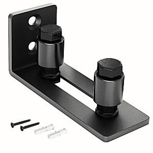 SMARTSTANDARD 12" Pull and Flush Barn Door Handle + Barn Door Bottom Adjustable Floor Guide Roller + Barn Door Large Size Latch Lock