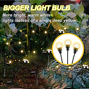 MR.FUNNY Solar Garden Lights - Warm White Swaying Firefly Lights Solar Outdoor, IP 65 Waterproof Solar Powered Firefly Lights, Outdoor Solar Lights for Yard Patio Pathway Decoration (2 Pack)