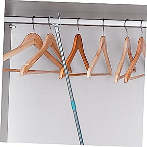 Abaodam 4pcs stitching clothes rail outdoor window shade stainless steel hangers outdoor tools Retractable closet pole extended closet pole clothing hook pole Professional Clothes Rod CD