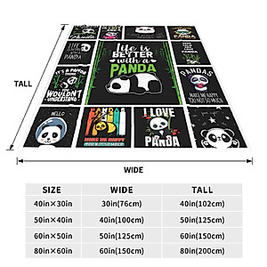 Panda Flannel Blankets Super Soft and Warm Throw Blanket for Couch Sofa Gifts for Girls Boys Kids