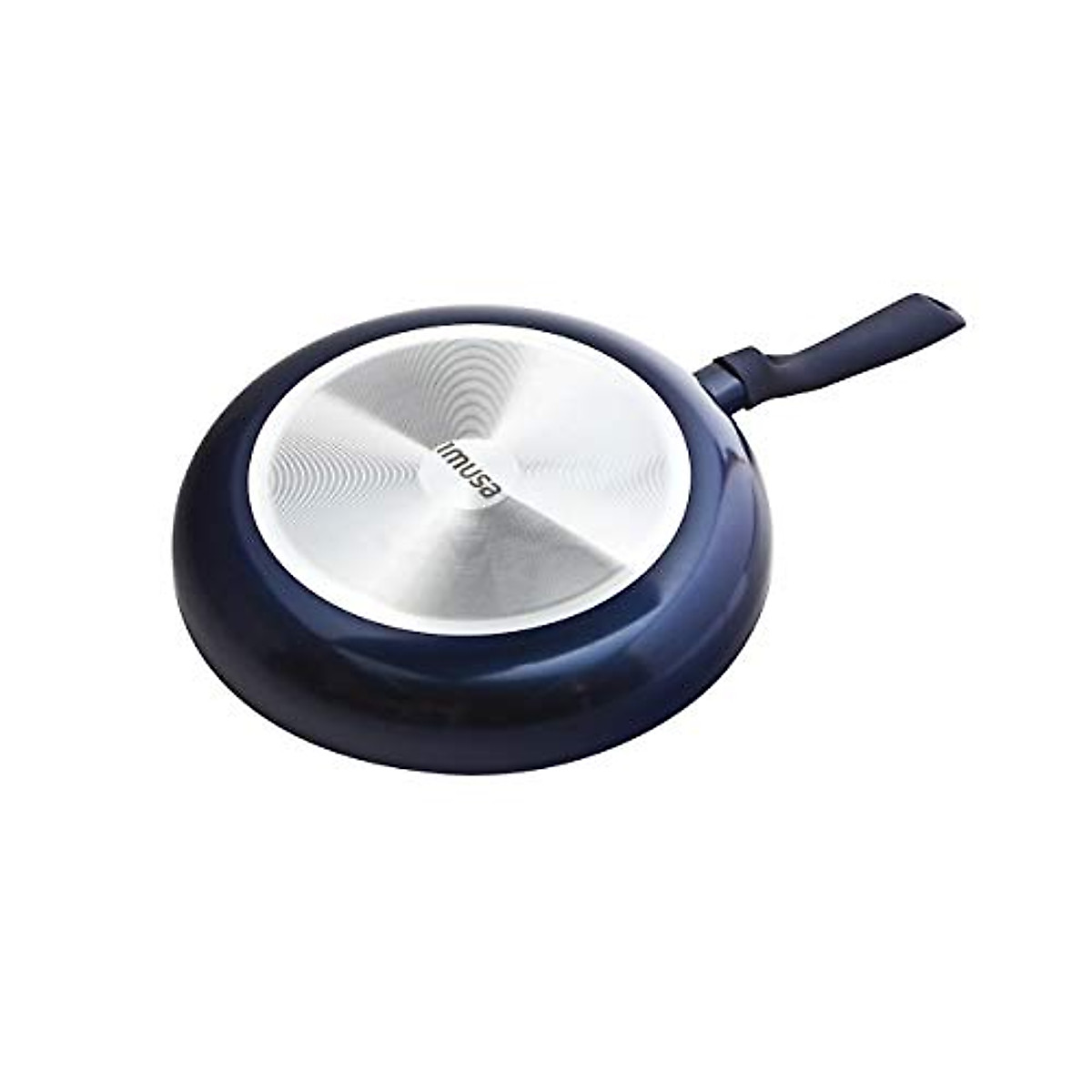 IMUSA USA Blue Ceramic Fry Pan with Soft Touch Handle, 12 Inch, 12"