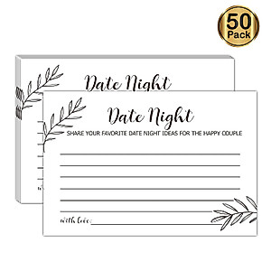 None Brand, Date Night Ideas Cards, 50 Cards, Perfect for The Bride and Groom, Husband, Wife, Boyfriend, Girlfriend, Anniversary 4In x 6In, M 05, White