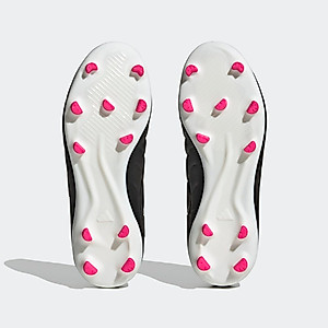 adidas Copa Pure.3 Firm Ground Soccer Shoe, Black/Zero Metallic/Team Shock Pink, 4.5 US Unisex Big Kid