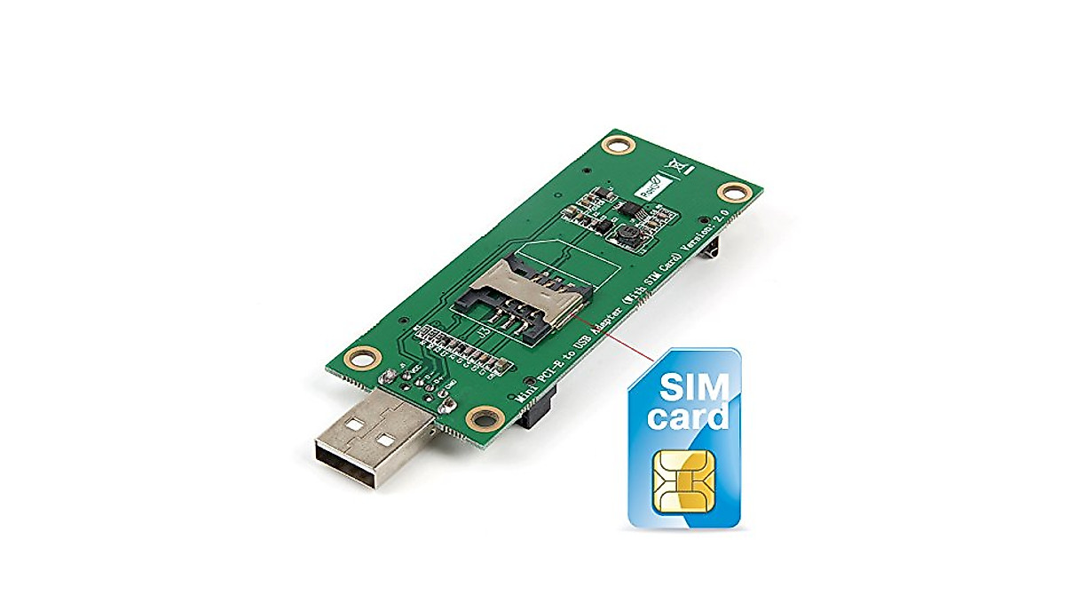 Mini PCIe WWAN Card to USB Adapter with SIM Slot | LTE/4G Converter