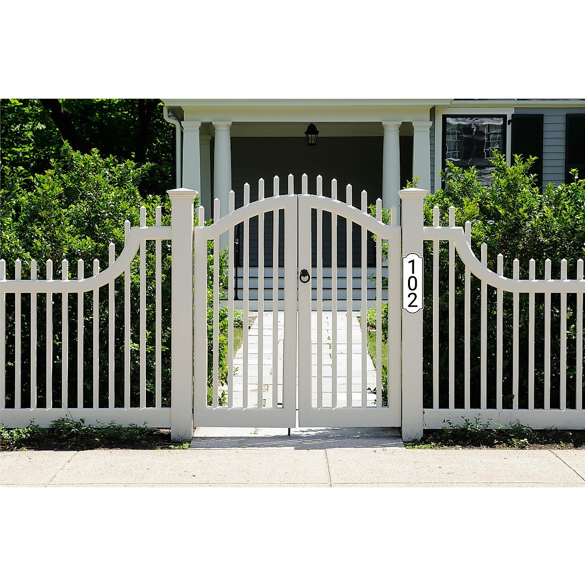 Vertical White and Black House Number, Address Plaque Outside Sign - Mailbox Numbers (10" x 3.5") Customized Sign for House, Store, Office, Outside, 911 Visibility Signage, (Vertical)