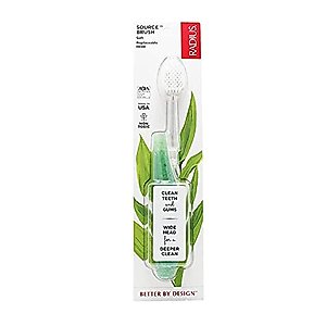 RADIUS Toothbrush Source Floss BPA Free & ADA Accepted Improve Gum Health & Reduce Issues, Soft, Soda Pop Eco-Grind