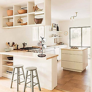 PROFECTUS Mug Holder, 16-inch Wooden Base Mug Holder Stand,Tea Cup Storage Rack Countertop,Suitable for Decoration of Cafe and Kitchen Accessories