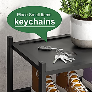 kiplant Shoe Rack for Entryway, Black Bamboo Shoe Rack 4-Tier, Stackable Shoe Organizer for Hallway Closet, Free Standing Shoe Racks for Indoor Outdoor