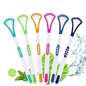 6 Pack Tongue Scraper for Adults,Tongue Cleaner,Tounge Scraper Cleaner,Tongue Brush, Fresh Breath Tongue Scraping(Random color)