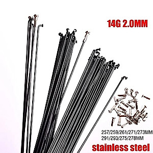 SEEMIE 20pcs 2.0MM Bicycle Spoke Wire Mountain Road Bike 304 Stainless Steel High Strength 259/261/271/273/291/293MM 26 27.5 29 Inch (Color : Elbow 271MMx12pcs)