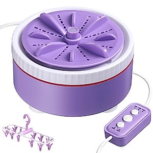 Menkxi Portable Washing Machine Turbine Mini Washing Machine for Travel College Apartment Room RV Washer Machine for Socks Underwear, with Suction Cups, 3 Speed Remote Control