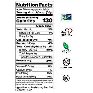 Seapoint Farms Dry Roasted Edamame, Sea Salt, Vegan, Gluten-Free, Kosher, and Non-GMO, Crunchy Snack for Healthy Snacking, 27oz. Jar