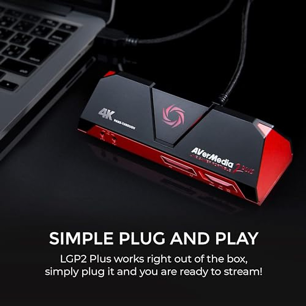 AVerMedia GC513 Live Gamer Portable 2 Plus, 4K Pass-Through Capture Card for Game Streaming, Recording and Content Creating in Full HD 1080p60