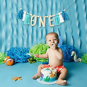 Surf Birthday The Big One High Chair Banner - Garland Boho 1st/First Birthday Decoration - Tassel Surf Birthday Party, Big One Birthday, Wave Banner(WAVE ONE BANNER)