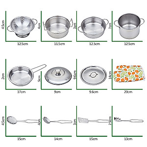 Play Pots and Pans Toys for Kids - Kitchen Playset Pretend Cookware Mini Stainless Steel Cooking Utensils Development Toys for Toddlers & Children Ages 3 Years and up