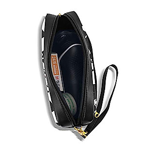 Cute Panda Cosmetic Bag for Women, PU Makeup Bag with Handle Strap Travel Waterproof Toiletry Bag Pencil Case