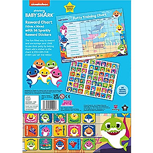 Paper Projects 01.70.30.041 Baby Shark Potty Training Includes 56 Sparkly Stickers | Colourful Chart is Wipe-Clean, Blue, 29.7cm x 42cm