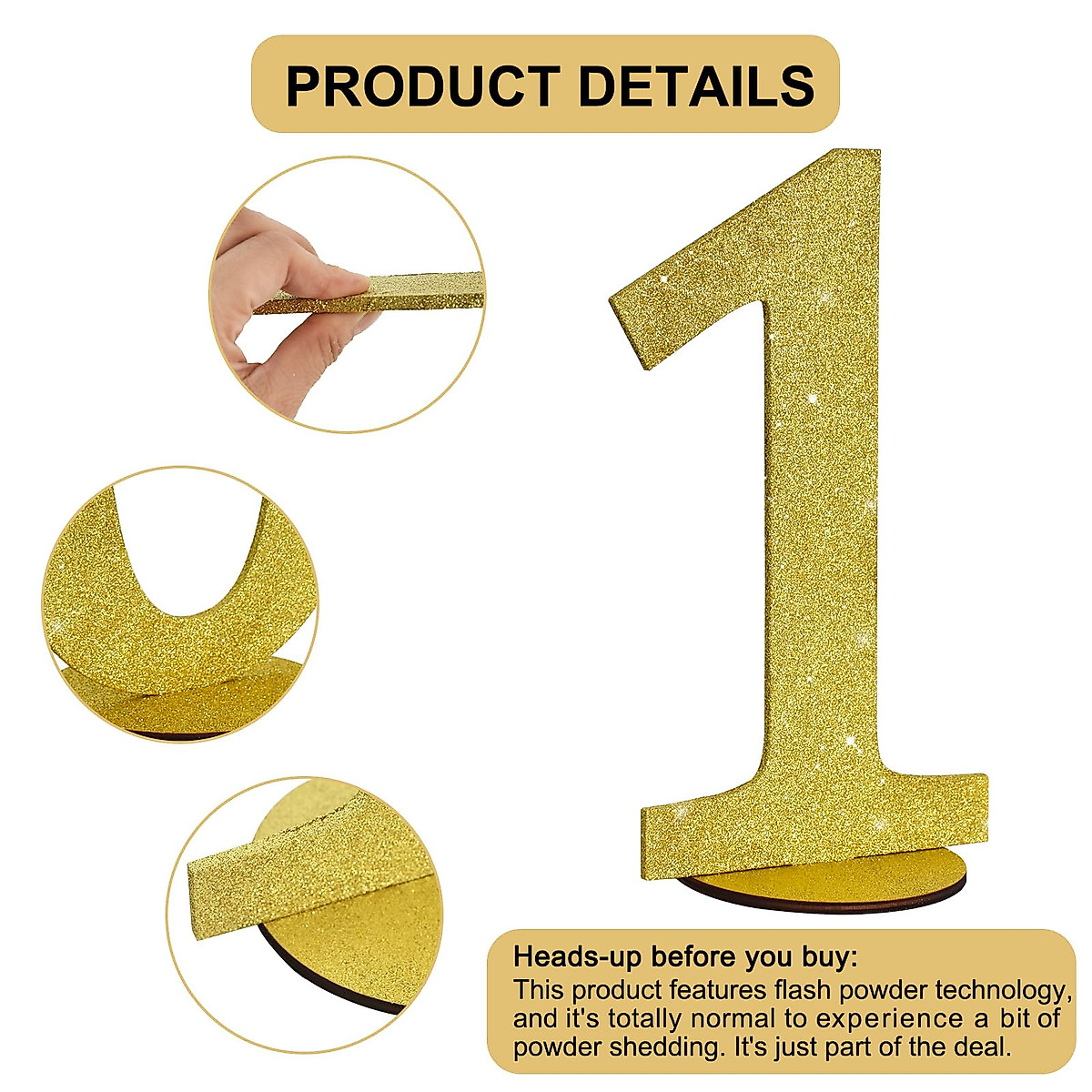 TONIFUL 11.8 Inch Gold Glitter Numbers Table Centerpieces 0-9 Birthday Party Decorations,Shining Gold Digital 1 for Birthday Party,Wedding,Bridal Shower,Engagement,Photo Shoot,Anniversary