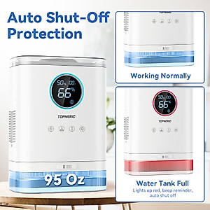 Dehumidifier, 95 OZ Dehumidifier for Bedroom (1000 sq.ft), Quiet Dehumidifier for Basement, Home, Bathroom, RV, Closet with Auto Shut Off, Humidity Adjustable, Defrost, Sleep Mode, 7 Colors LED Light