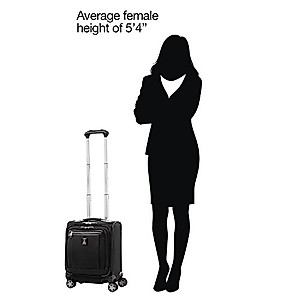 Travelpro Platinum Elite Carry-on Spinner Tote Bag with USB Port, Shadow Black, 16-Inch