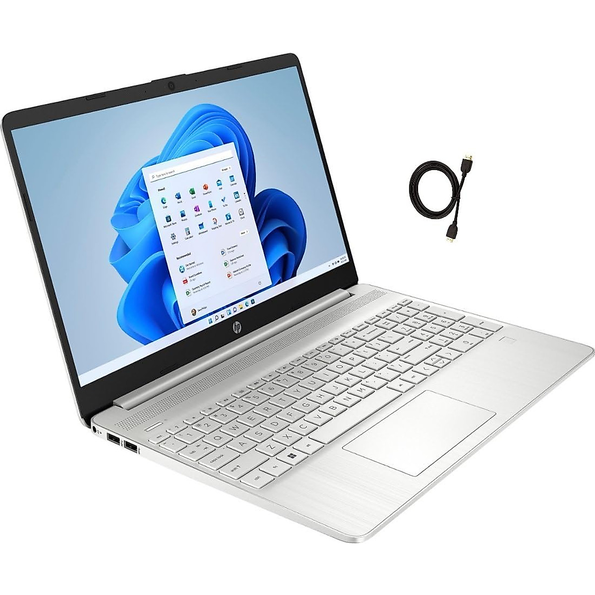 HP 15.6" HD Premium Laptop, AMD Ryzen 3 5300U 4-Core upto 3.8GHz, 32GB RAM, 512GB PCIe SSD, AMD Radeon Graphics, USB-C, Wide Vision HD Webcam, Windows 11 Home + HDMI Cable, Silver