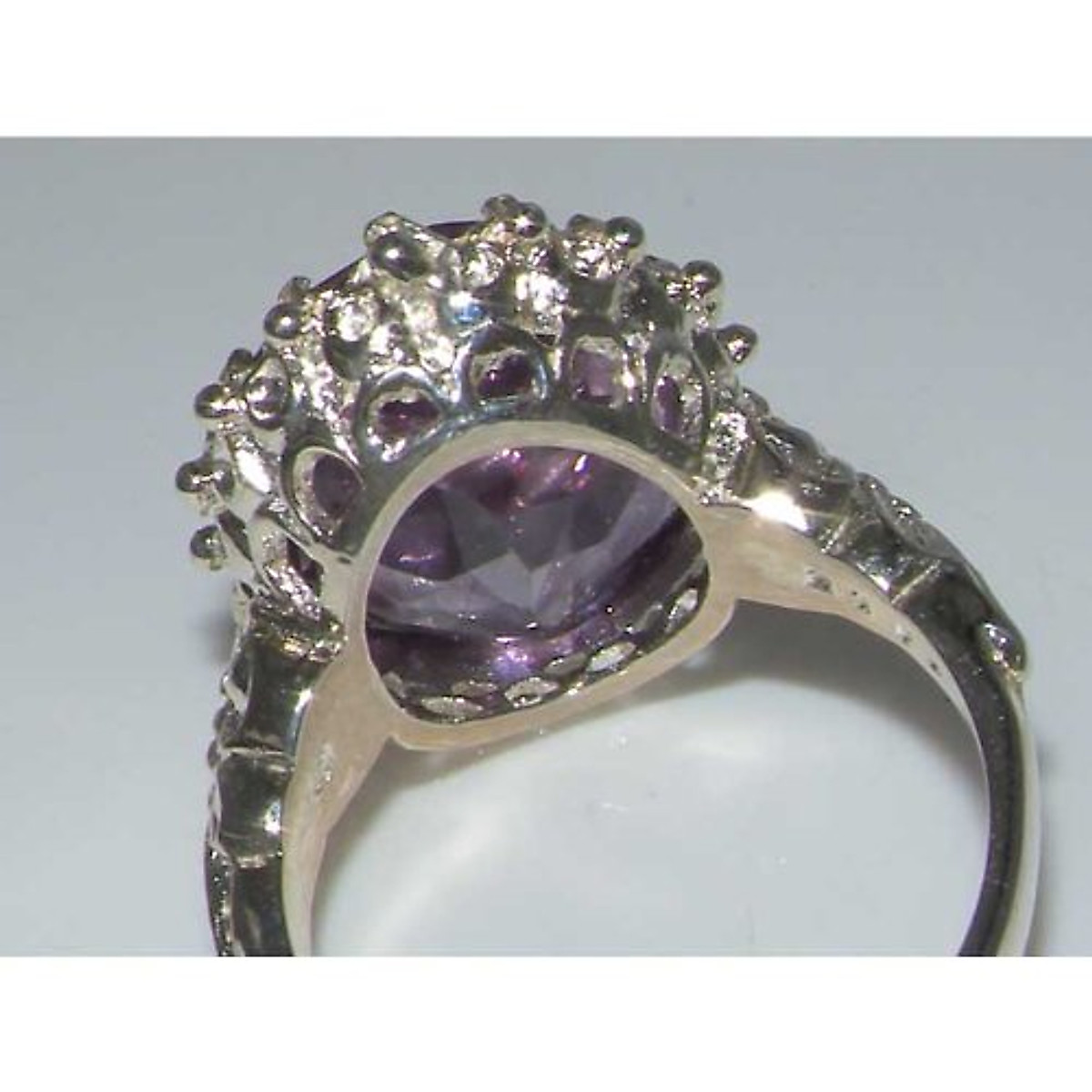 LetsBuyGold 925 Sterling Silver Natural Amethyst Womens Promise Ring - Size 6.5