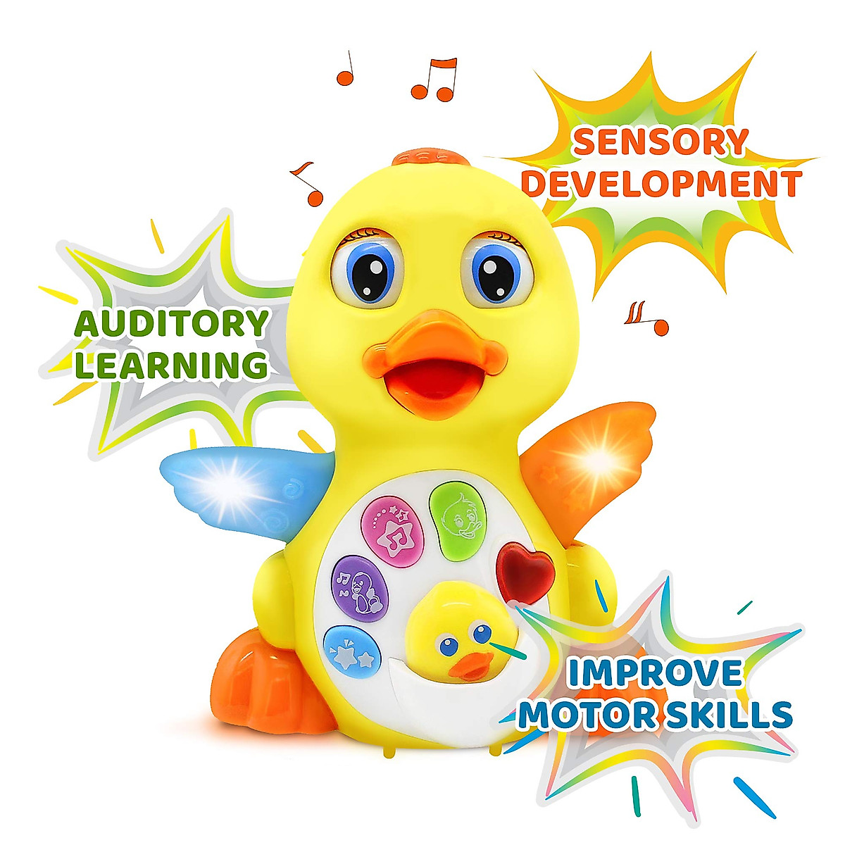 Stone and Clark Dancing Easter Duck w/Lights and Music – Toddler Learning & Crawling Baby Toys – Baby Musical and Light up Toys for 1 Year Old Boy & Girl