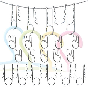 WaWacomp 20Pcs Clothesline Windproof Clips/Clothespins/Stainless Steel Fixed Snaps/Metal Clothespins, Clothesline Accessories for Drying Clothes to Prevent Them from Gathering.(Small+Large)