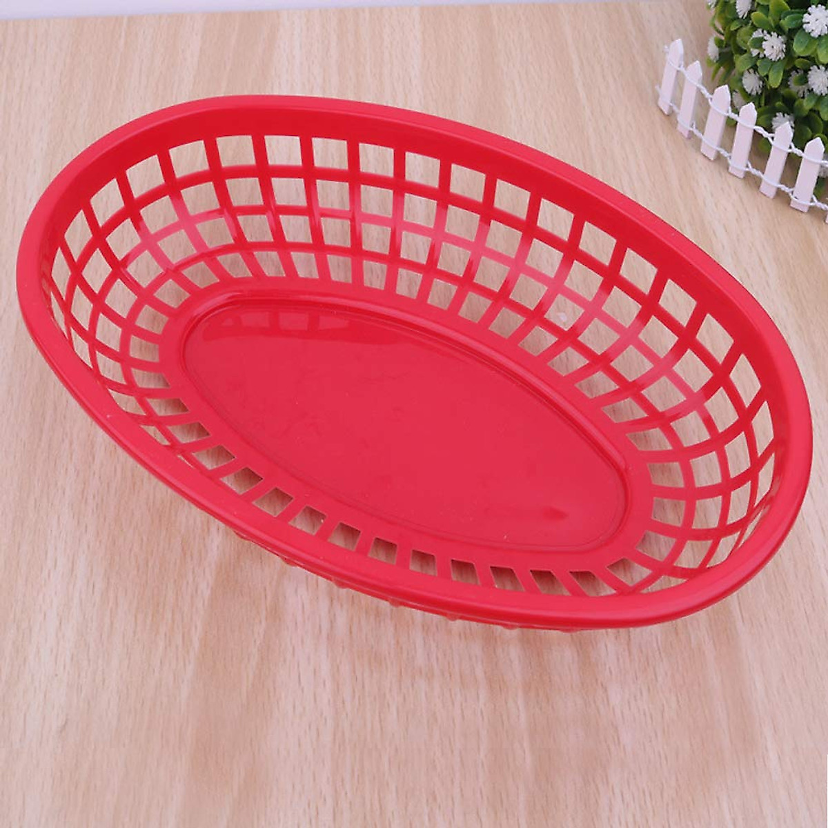 FEOOWV Retro Style Fast Food Basket (12Pk) and Checkered Deli Liner (100 Pk) Combo. Fast Food Basket Are Dishwasher Safe. Disposable Deli Paper Squares for Easy Cleanup (Red)