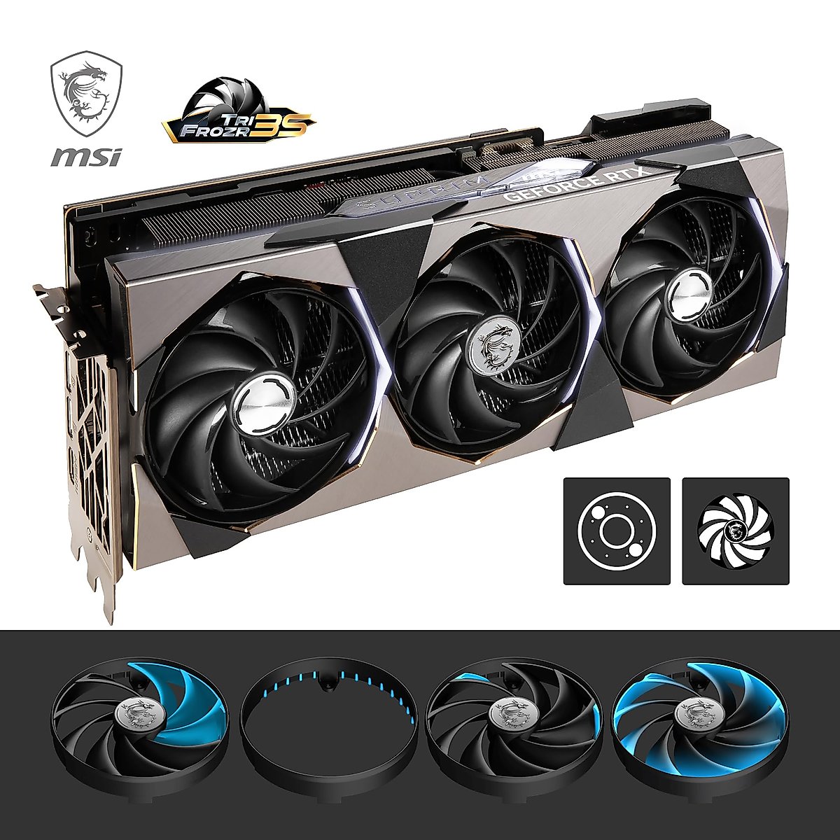 MSI GeForce RTX 4080 16GB SUPRIM X Gaming Graphics Card - 16GB GDDR6X, 2640 MHz, PCI Express Gen 4, 256-bit, 3X DP v 1.4a, HDMI 2.1a (Supports 4K & 8K HDR)