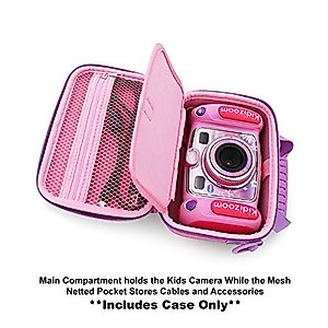 CASEMATIX Pink Camera Case Compatible with VTech KidiZoom Camera - Protective Travel Case with Shoulder Strap Compatible with VTech KidiZoom Duo Selfie Cam, Pix, Twist Connect and More!