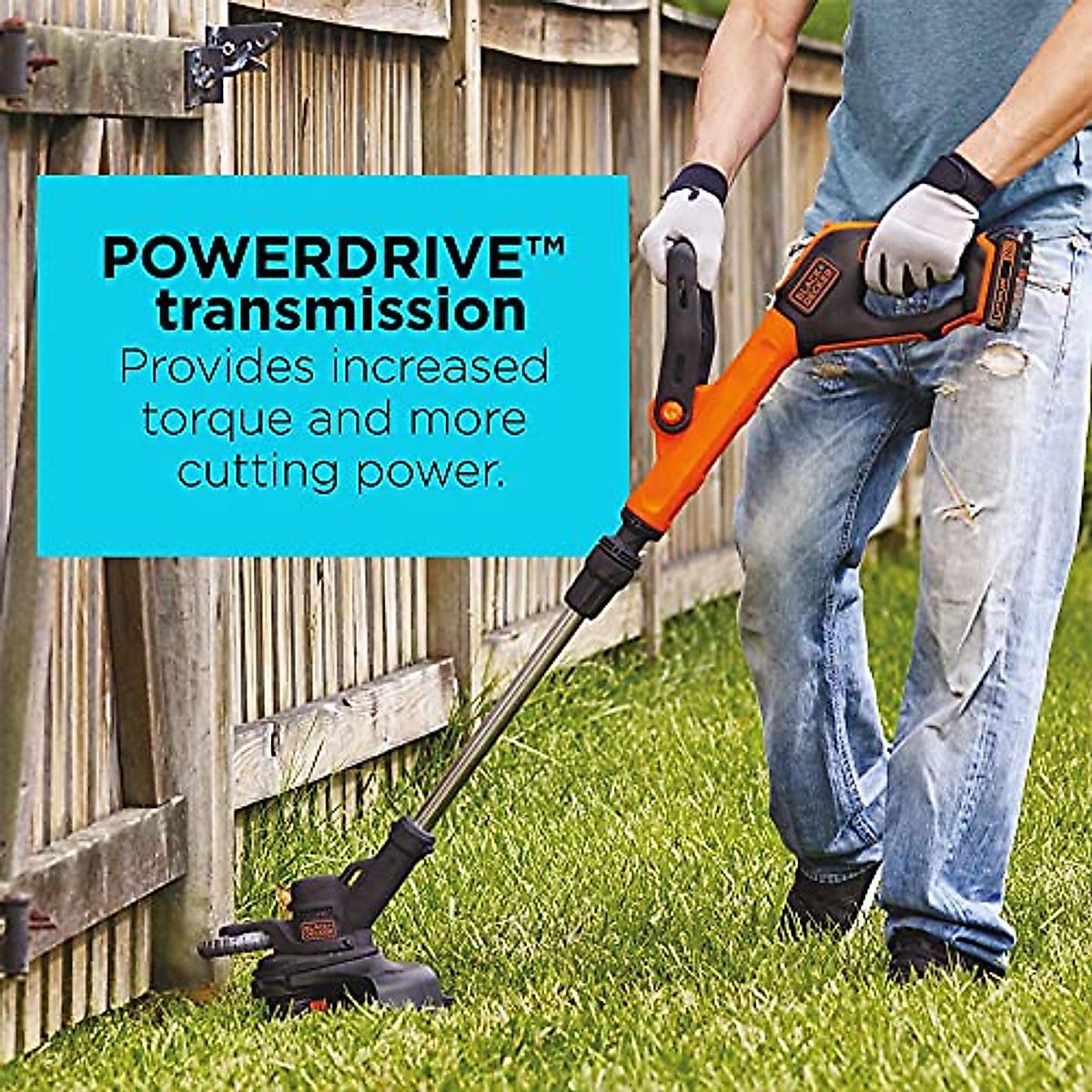 BLACK+DECKER 20V MAX String Trimmer, 2-Speed, 12-Inch, Cordless (LST522)