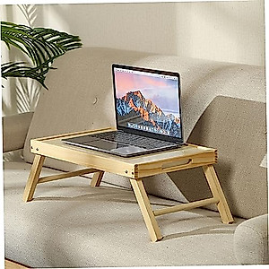 MAGICLULU 1pc Computer Desk Study Desk Foldable Breakfast Table Mini Size Breakfast Tray Serving Bed Tray Wooden Pallets Folding Trays Wooden Desk Study Table Laptop Table Home Writing Table