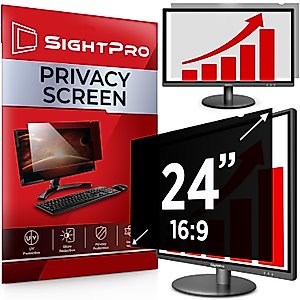 SightPro 24 Inch 16:9 Computer Privacy Screen Filter for Monitor - Privacy Shield and Anti-Glare Protector