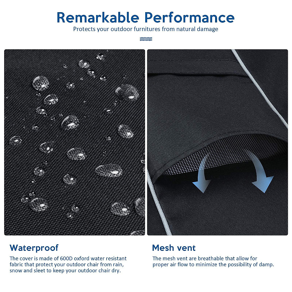 FORSPARK Outdoor Furniture Chair Covers Waterproof, Lounge Deep Seat Cover Fits up to 36 x 37 x 36 inches (W x D x H) 2 Pack