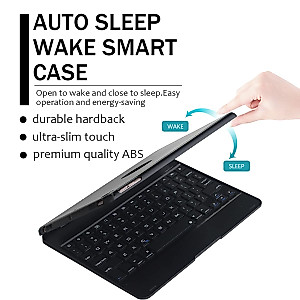 NOKBABO Keyboard Compatible with ipad 6th Generation, Compatible for ipad pro 9.7 inch,for ipad 5th Gen, for ipad Air 2 & 1 Keyboard, 130° Folio Hard Back Cover, Ultra Slim, Auto Wake/Sleep - Black