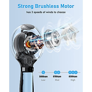 TriPole Handheld Fan Misting Fan 4000mAh Portable Fan with Mist 3 Speed Mini Fan Rechargeable Battery Operated Hand Fan for Kids Boys Girls Women Travel Vacation Outdoor, 8-29H Working, Black