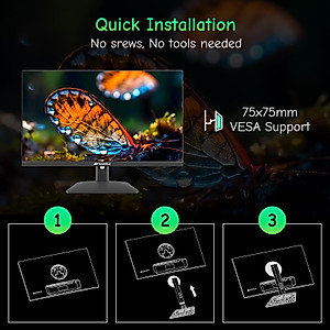 SANSUI Computer Monitor 24 inch IPS Eye Care 1080P Display HDMI,VGA Ports with 178° Viewing Angle/Frame-Less/Tilt/VESA Compatible for Office and Home (ES-24X5AL)