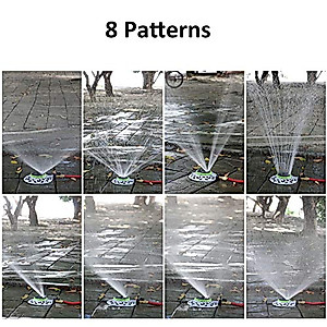 STYDDI Turret Pattern Sprinkler, 8-Pattern Stationary Water Sprinkler on Metal Decorative Base for Watering Small and Large Yards, Lawns, Garden or Odd Shaped Areas