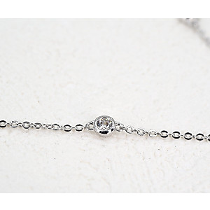 Sterling Silver Waterdrop Pear Shape Pendant Droplet Necklace