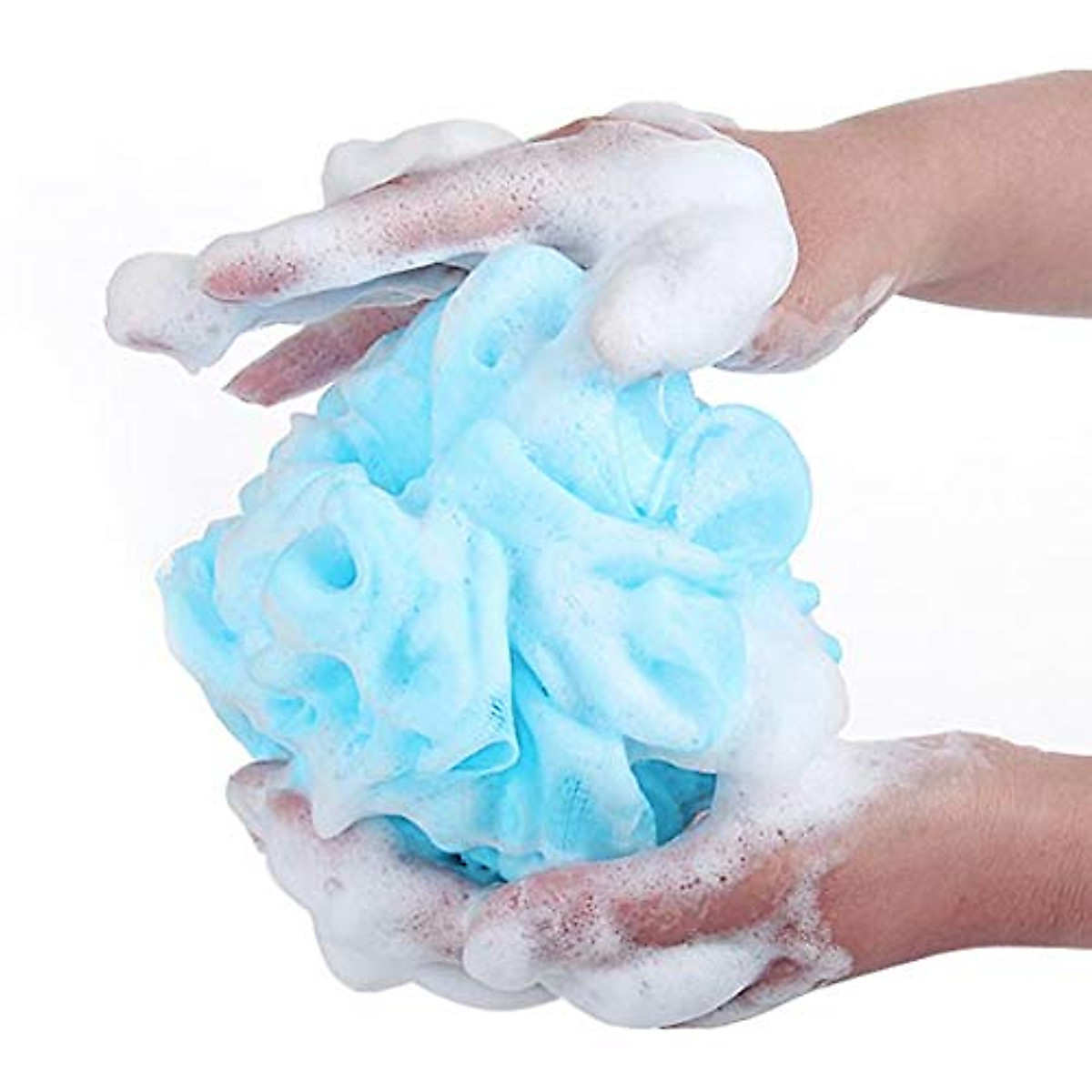 Cosywell Bath Sponges Bath Loofahs Mesh Pouf Shower Wash Ball Large 5 Packs 60g Each Soft Eco-Friendly for Men& Women Cleanse, Smooths Skin, Exfoliating
