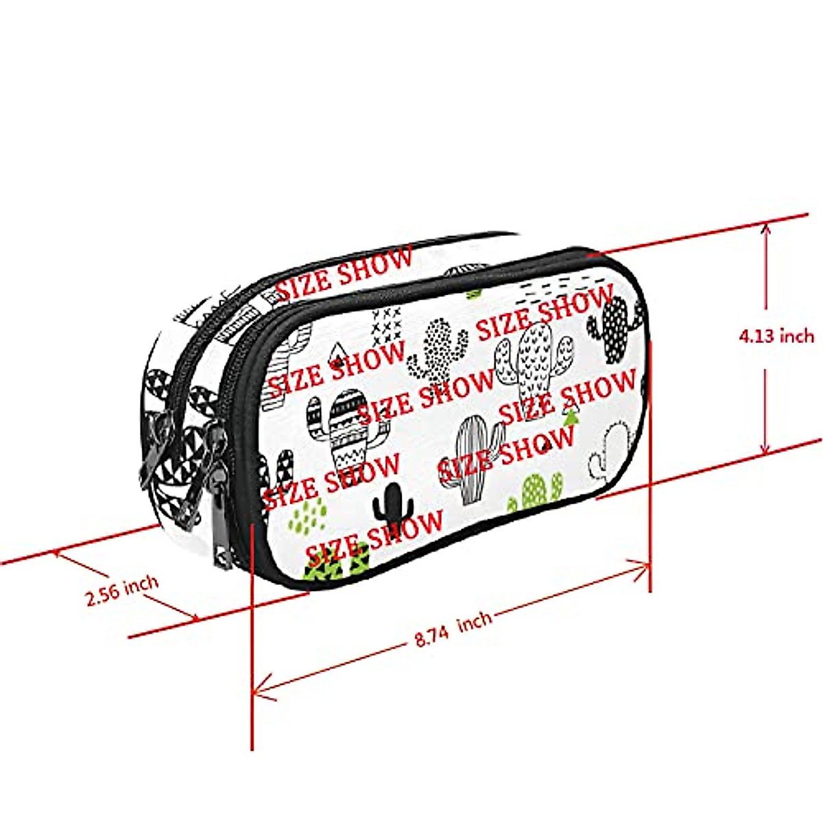 Cow Pencil Case for Teen Girls Boys, ANANGTEE Black and White Print Fur Tote Small Makeup Bag for Women, School Stationery Accessory Zipper Large Pouch, Office Organizer Soft Travel Toiletry 10