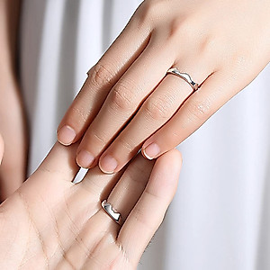 Couple Matching Rings for Man Woman Custom Adjustable Sun Moon Ring Set Angel Devil Wings Dragon Arrow Open Rings Couple Matching Promise Rings for Boyfriend Girlfriend Gifts, Copper, copper,