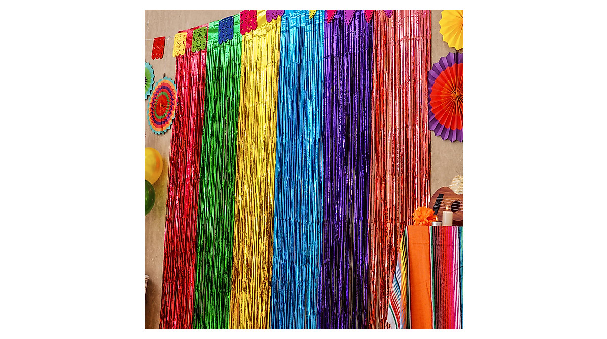 Vibrant Fiesta Decorations - Tinsel Streamers for Parties