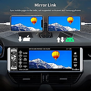 Car Radio Single Din with Apple Carplay Android Auto, 5.1 Inch IPS Touch Screen Car Stereo Support Bluetooth FM Mirror Link SWC Voice Assistant AUX-in USB TF Card Port with Backup Camera