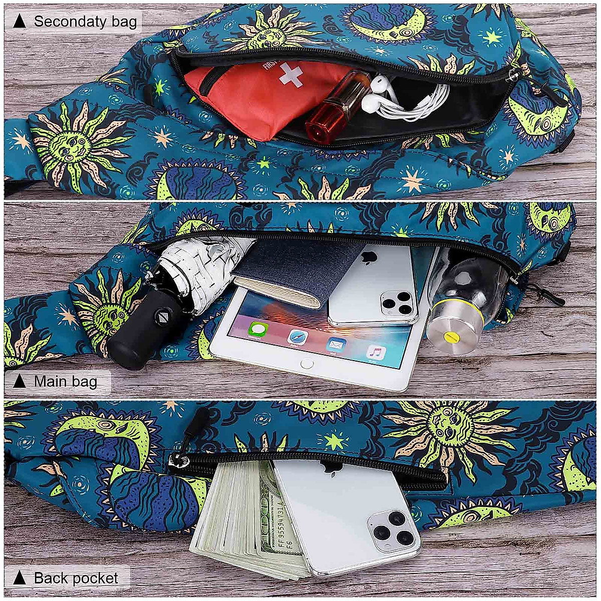 HUA ANGEL Crossbody Sling Bag for Men & Women Lightweight Waterproof Chest Shoulder Bag for Travel Hiking & Everyday Use