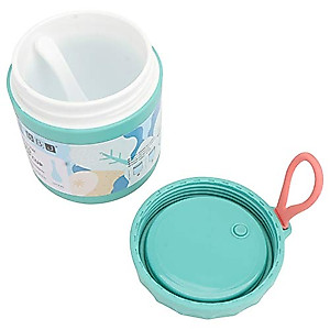 DOITOOL Insulated Lunch Container Insulated Food Jar Soup Lunch Container Bento Box Vacuum Thermal Microwavable Food Storage Container Flask with Spoon Green Water Cup